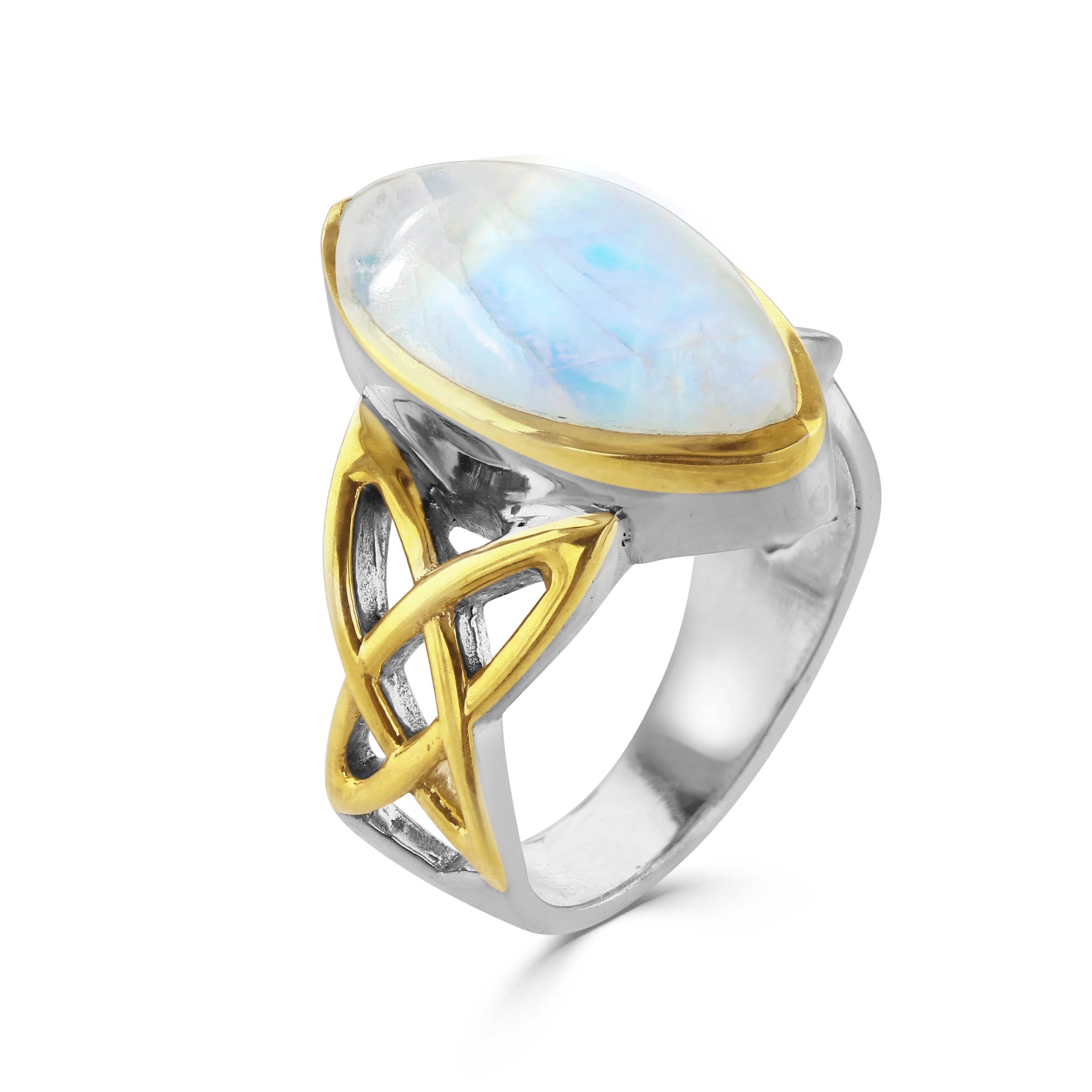 Moonstone Infinity Knot Ring – StoneAge Glastonbury